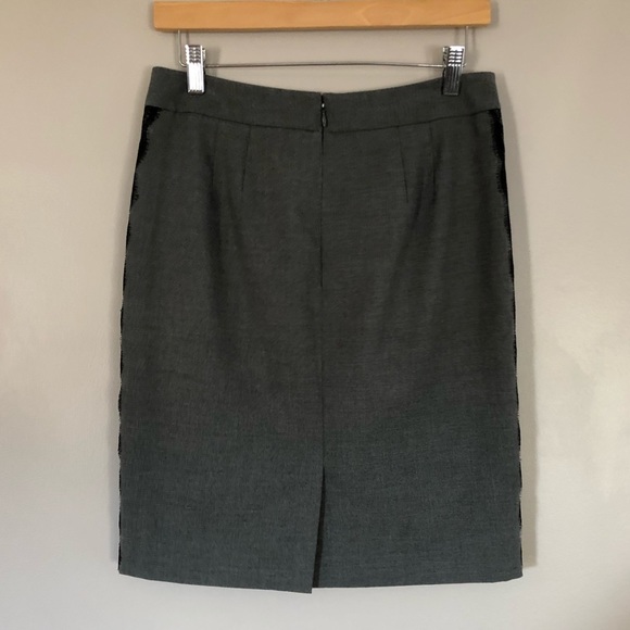 LOFT | Skirts | Loft Gray Pencil Skirt With Black Lace Size 2 | Poshmark